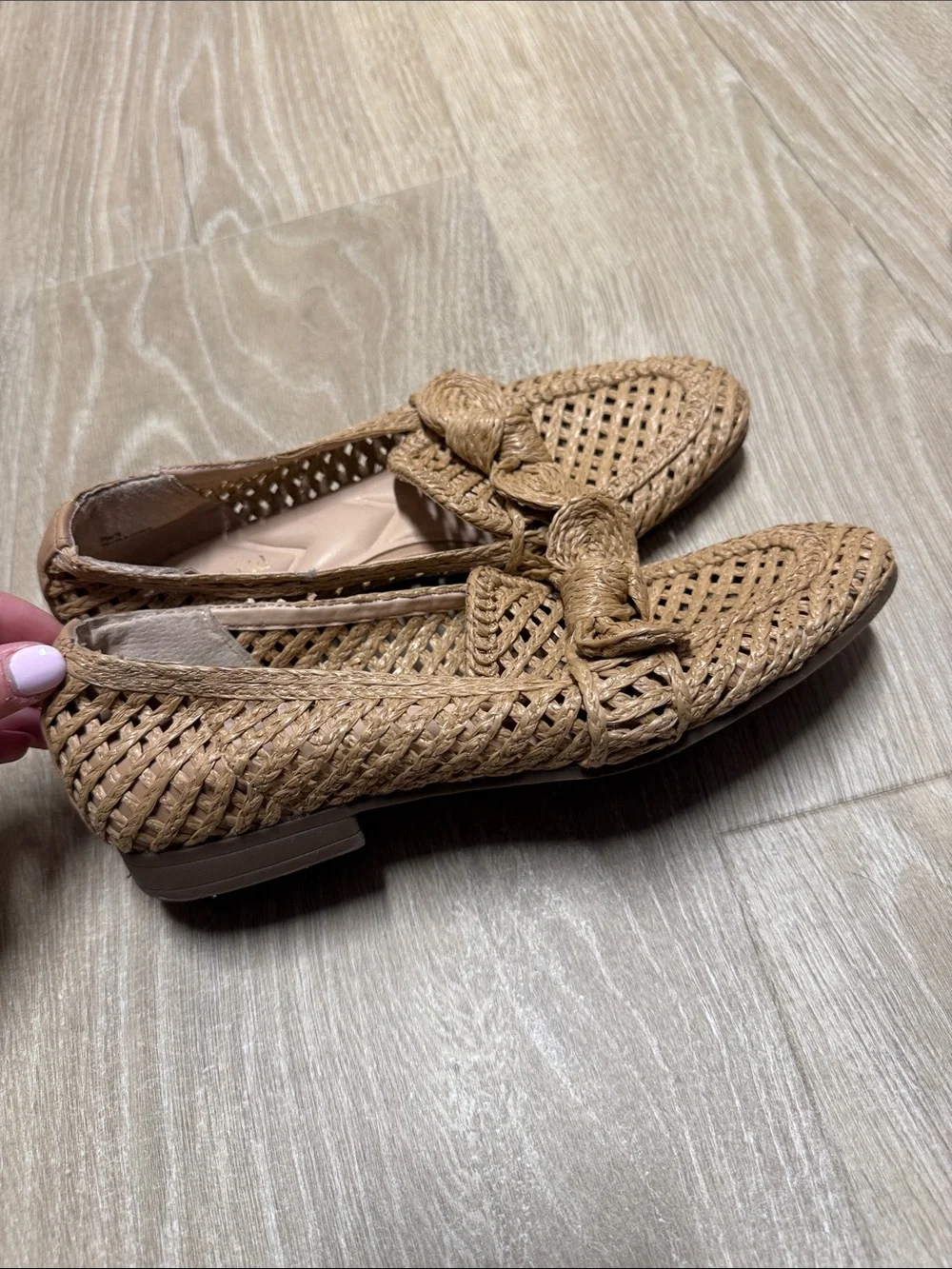 Charles David | Shoes | Charles David Woven Knottrim Loafers In Tan ...